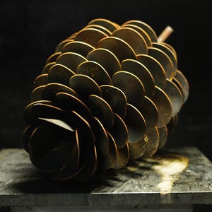 Stunning Rusted Pine Cone Sculpture for Garden Decor | Unique Metal Art ...