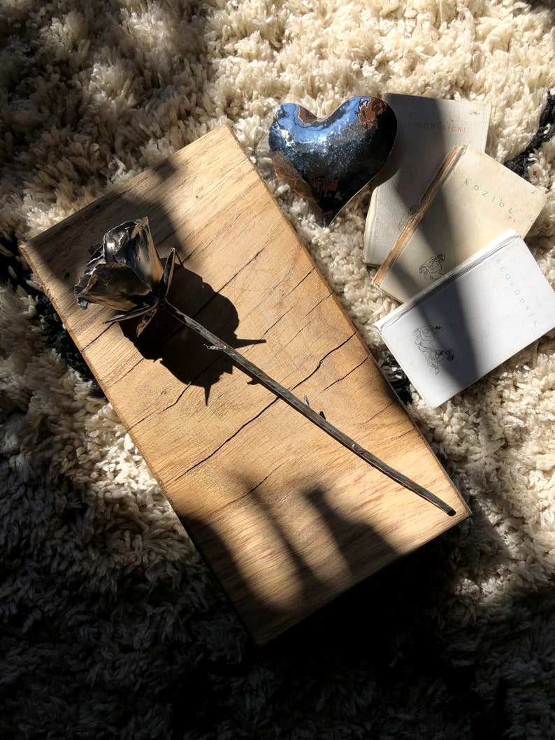 Handmade Metal Rose, Flower Sculpture, Perfect Gift, Forged Flower ...