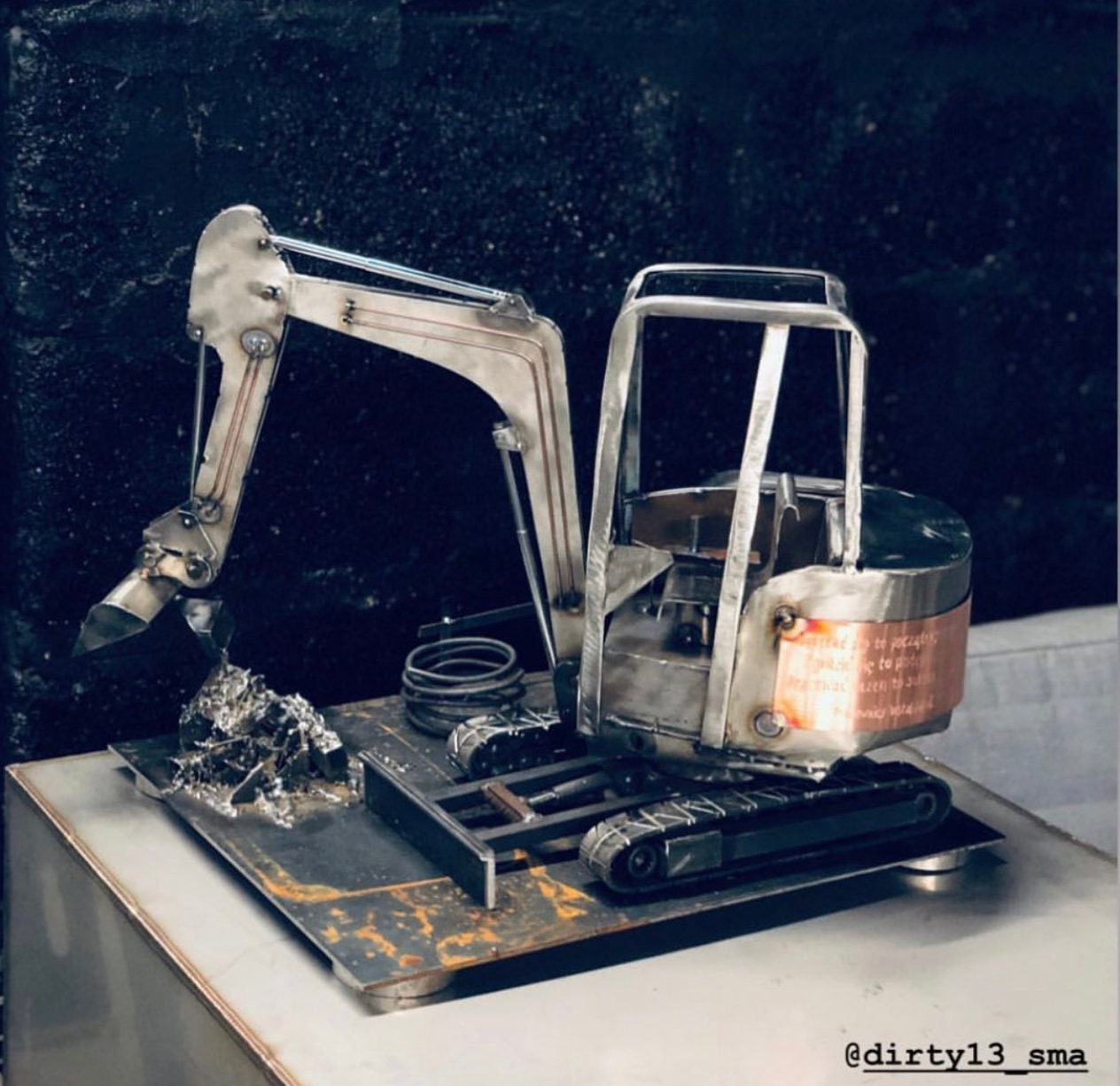 Digger Sculpture Excavator Scrap Metal Art Digger Figurine - Etsy