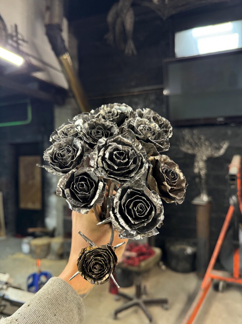 Handmade Flower Sculpture - Forged Steel, Perfect Gift, Forever Rose - Etsy