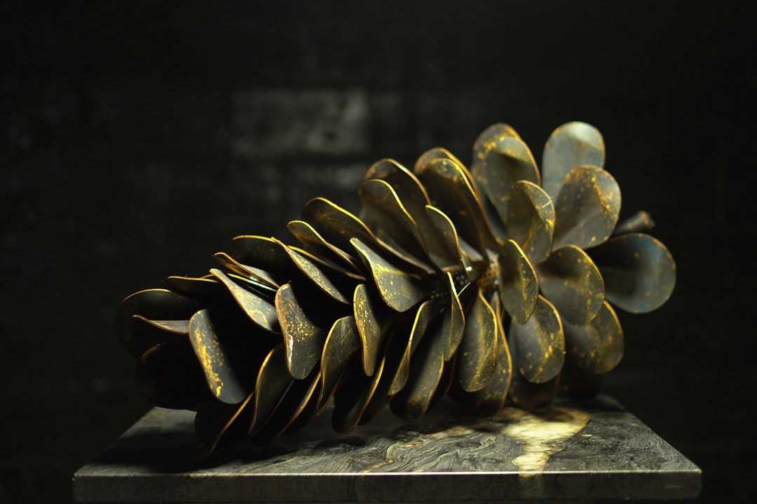 Rusty Sculpture, Corten Metal Pine Cone Sculpture for Gardens and ...