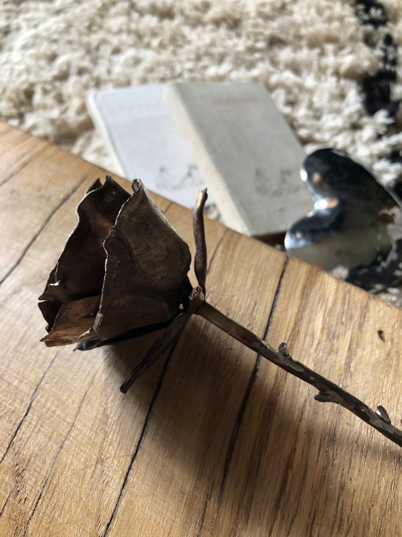 Handmade Metal Rose, Flower Sculpture, Perfect Gift, Forged Flower ...