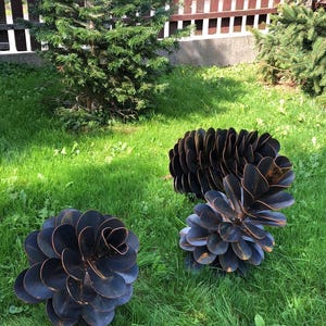Stunning Rusted Pine Cone Sculpture for Garden Decor | Unique Metal Art ...