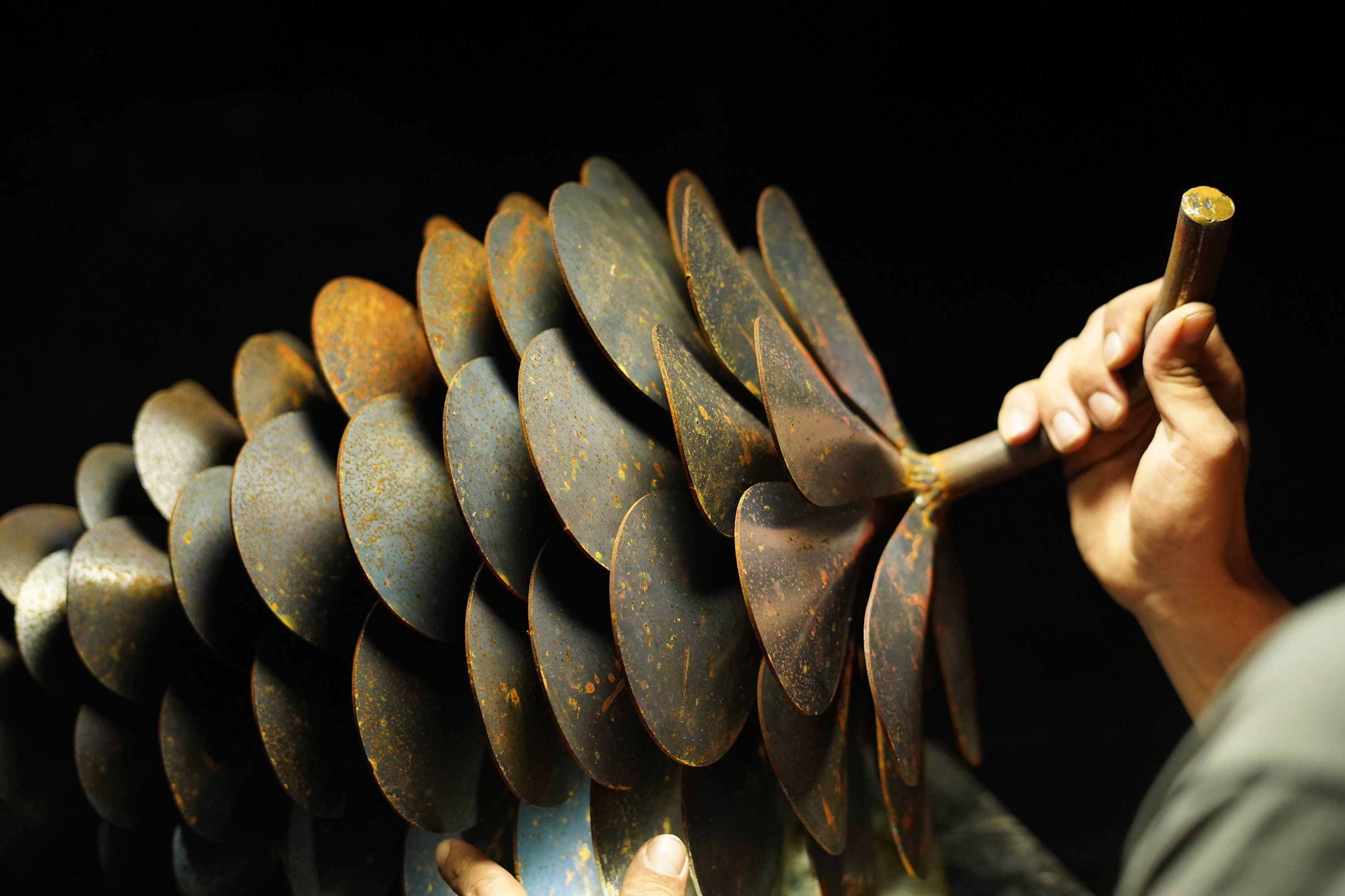 Cone Corten Metal Sculpture, Metal Art Sculpture, Unique Corten Steel ...