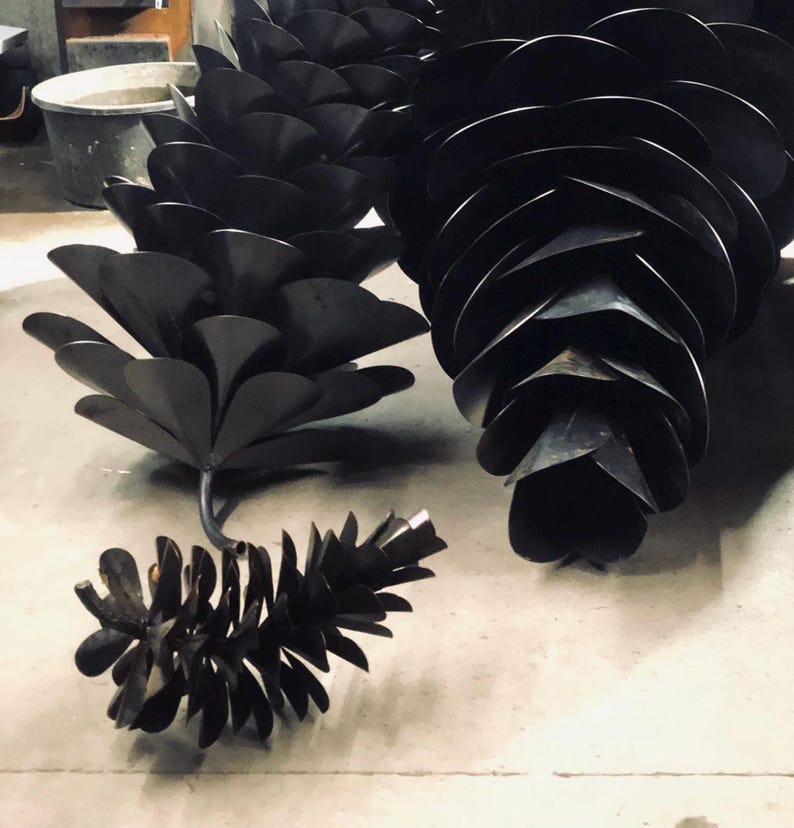 Rusted Pine Cone Sculpture - Adorn Your Garden, Unique Metal Sculpture ...