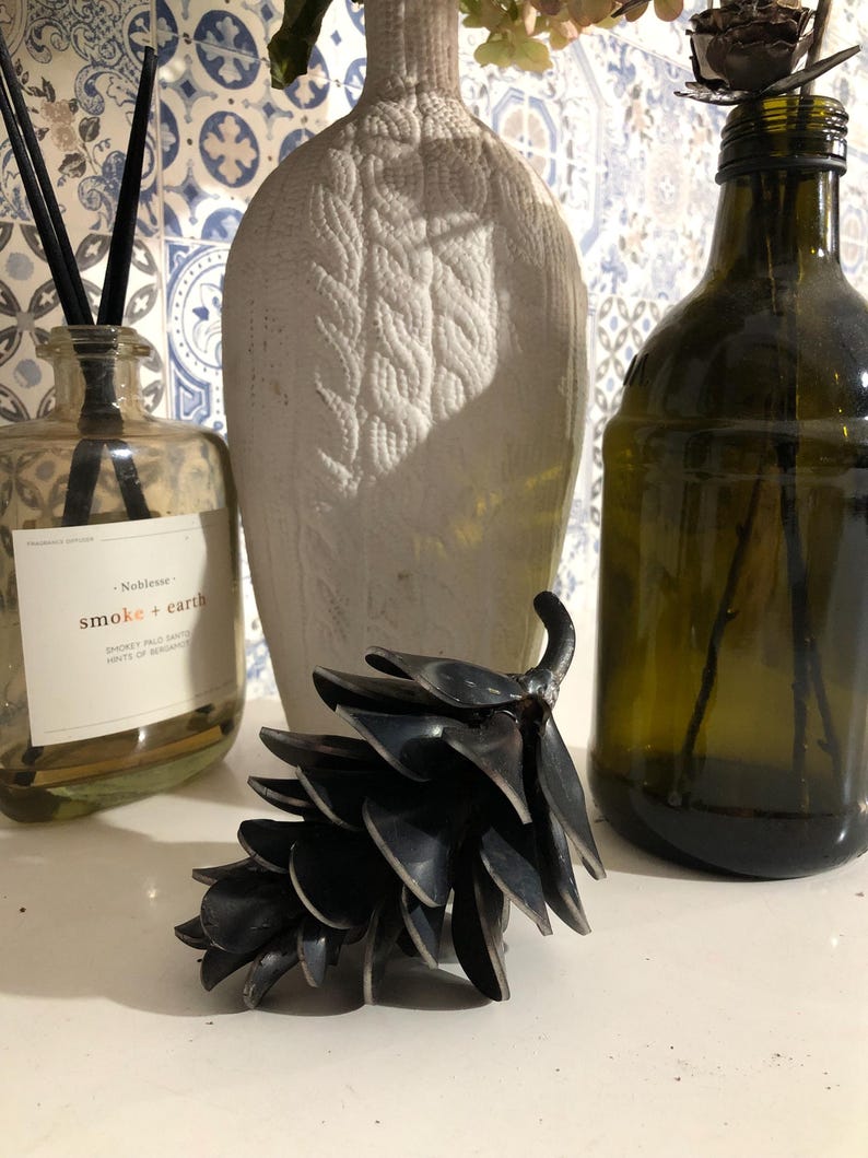 Rusted Pine Cone Sculpture - Adorn Your Home and Space , Unique Metal ...