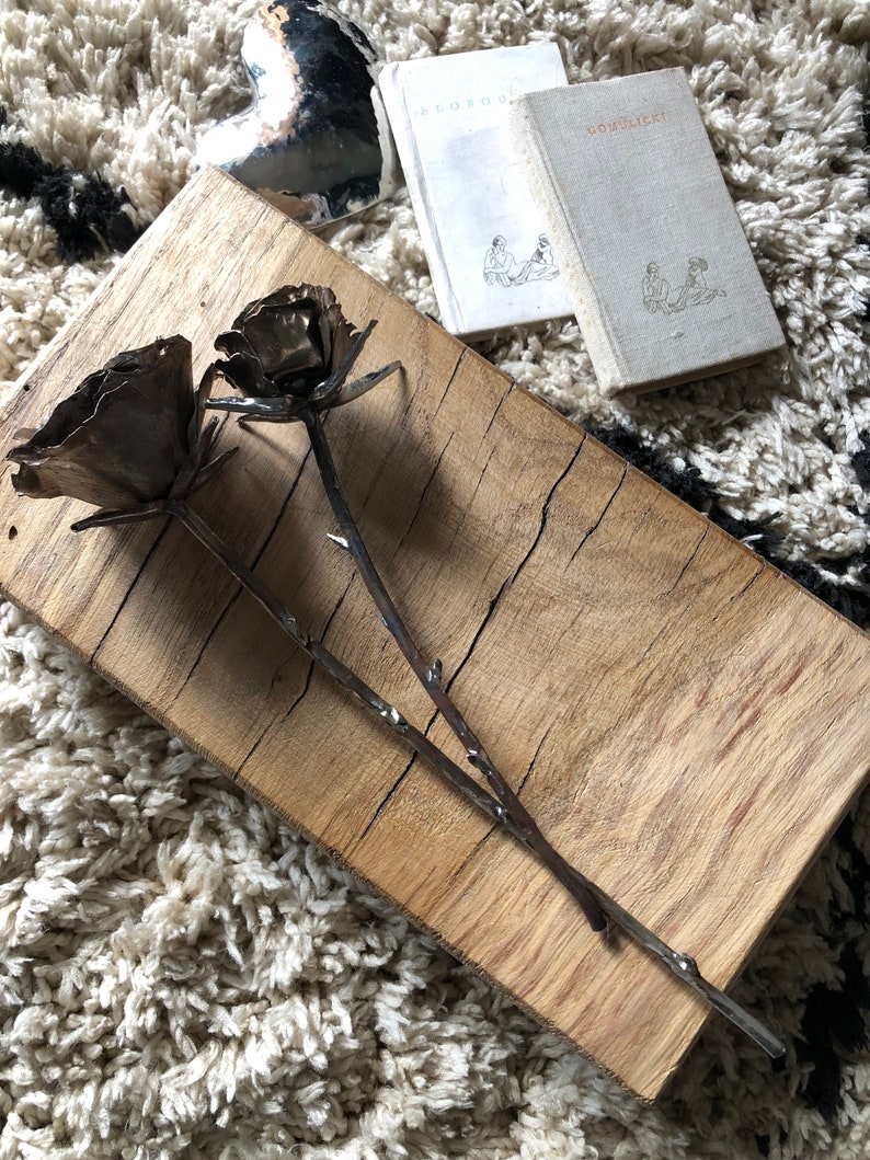 Handmade Metal Rose, Flower Sculpture, Perfect Gift, Forged Flower ...