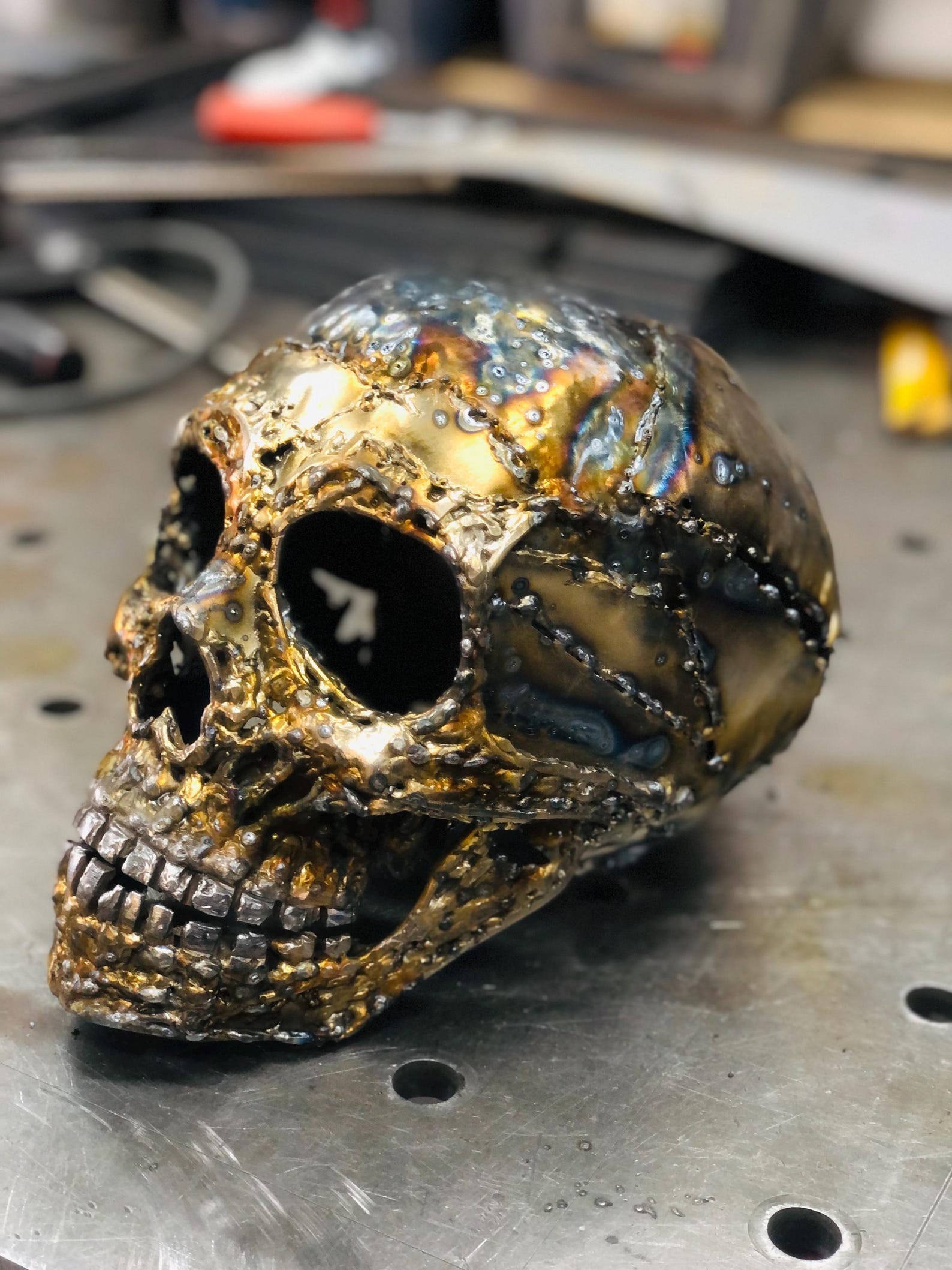 Metal Art Skull Sculpture Beautiful Made Handcrafted Art - Etsy