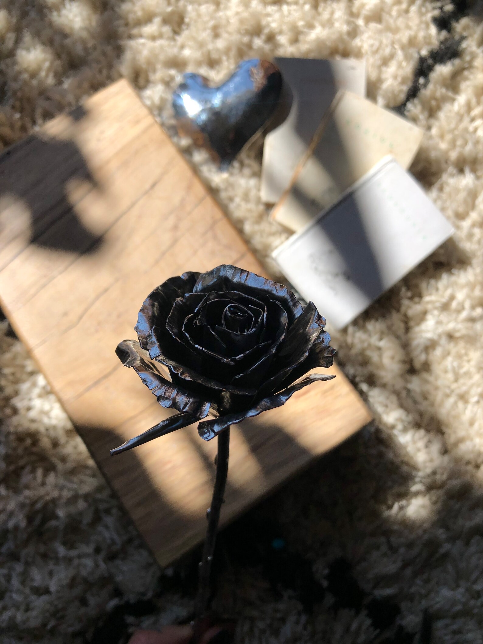 Handmade Flower Sculpture - Forged Steel, Perfect Gift, Forever Rose - Etsy