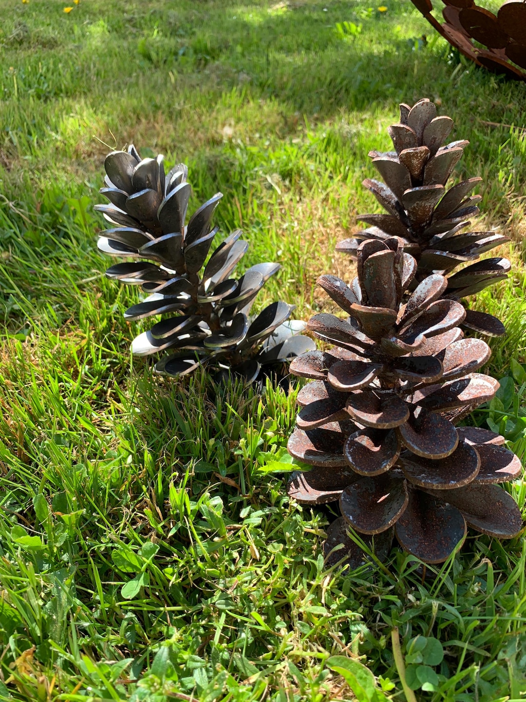Rusted Pine Cone Sculpture - Adorn Your Home and Space , Unique Metal ...
