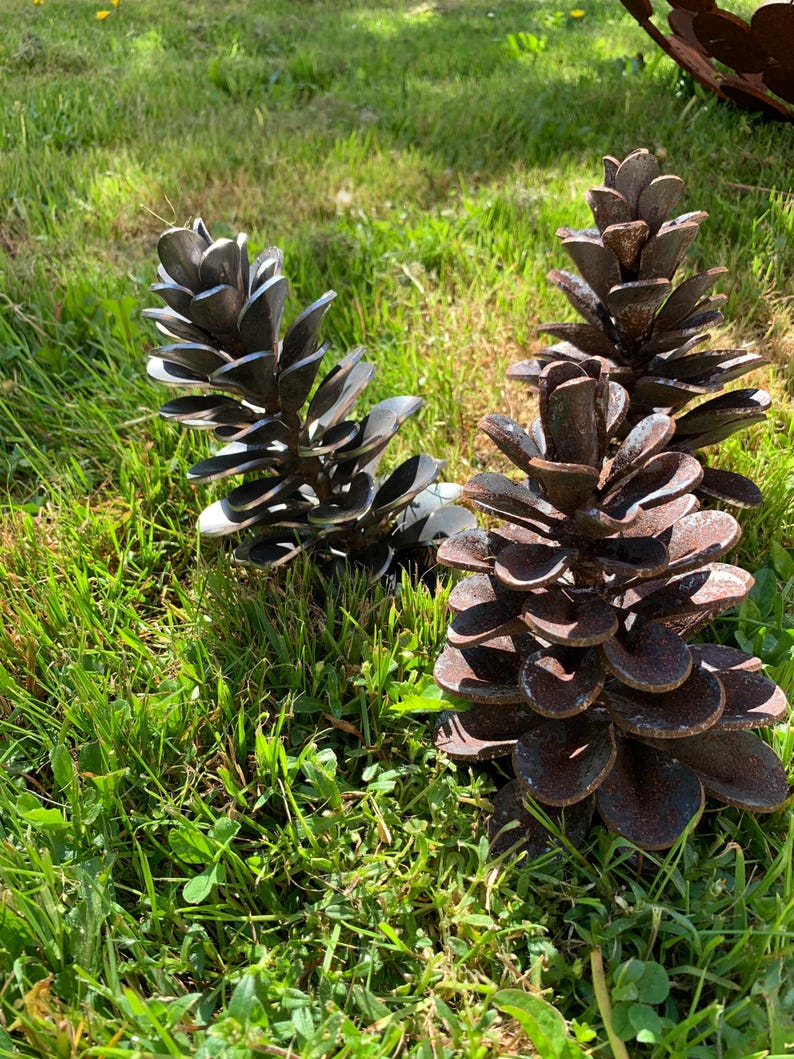 Rusted Pine Cone Sculpture - Adorn Your Home and Space , Unique Metal ...