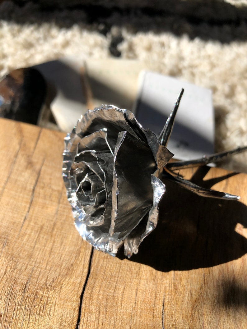 Handmade Flower Sculpture - Forged Steel, Perfect Gift, Forever Rose - Etsy