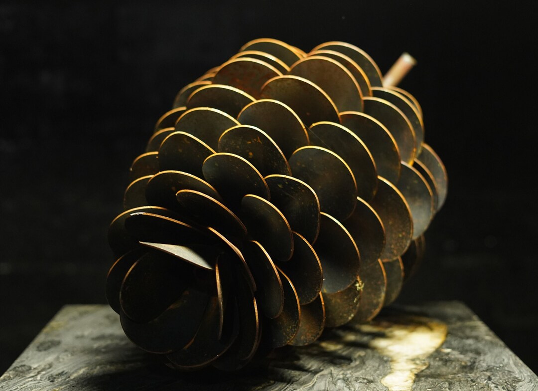 Rustic Steel Pinecone Sculpture – Unique Garden & Patio Decor - Etsy
