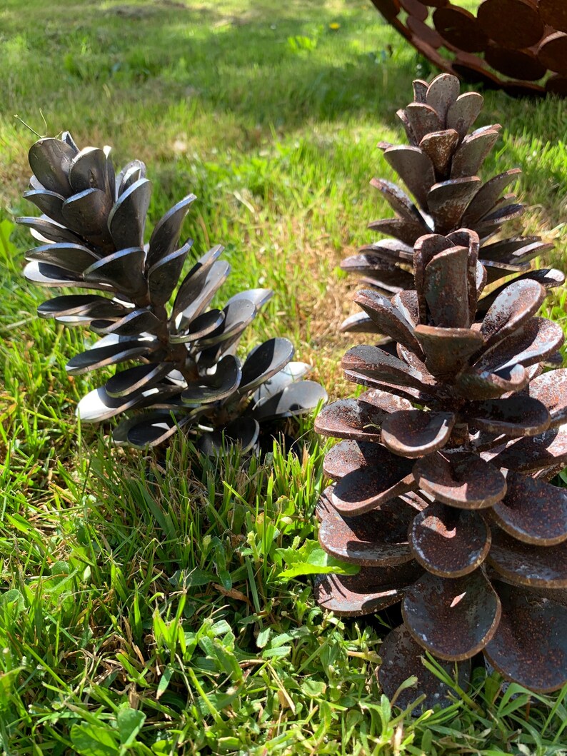Rusted Pine Cone Sculpture - Adorn Your Home and Space , Unique Metal ...