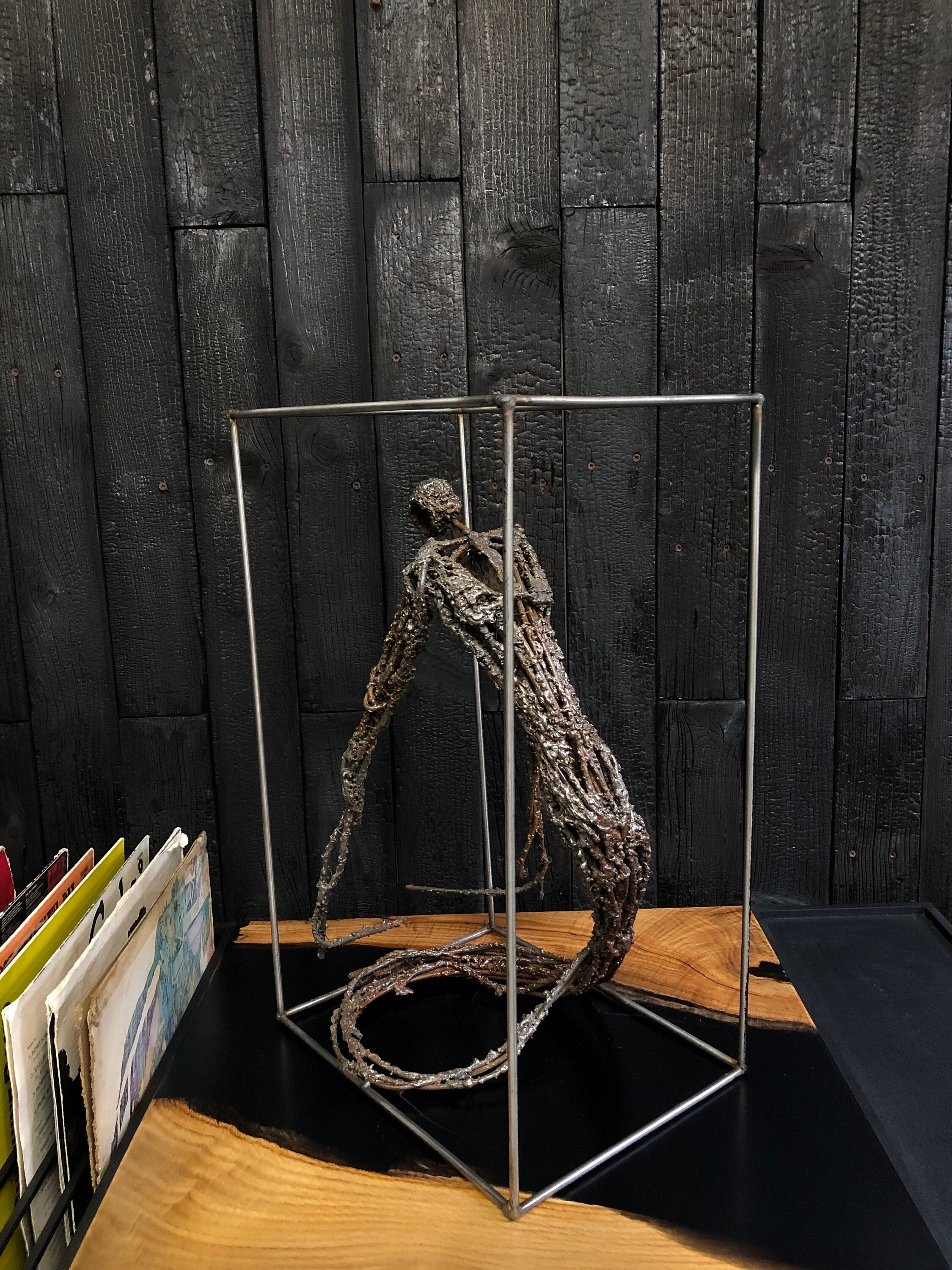 Fallen Angel Sculpture, Metal Sculpture, Gothic Home Decor, Handcrafted ...