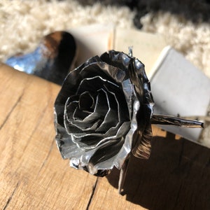 Handmade Metal Rose, Flower Sculpture, Perfect Gift, Forged Flower ...