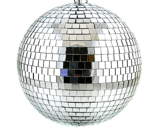 GLITTER BALL 200mm 8 Inch Mirror Ball Lightweight Silver for Disco ...