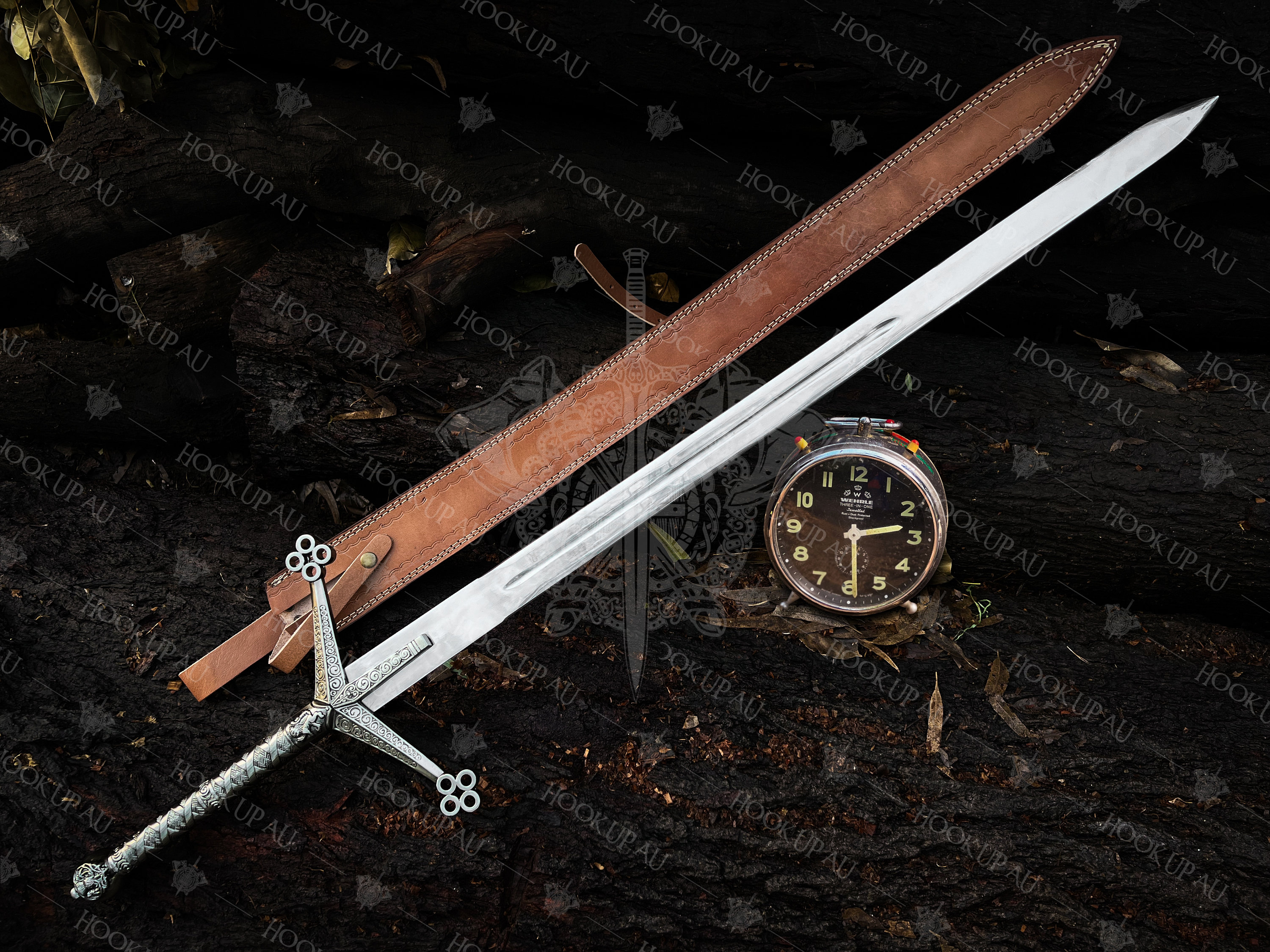 Handmade Scottish Claymore Sword J2 Steel Highland Claymore Black ...