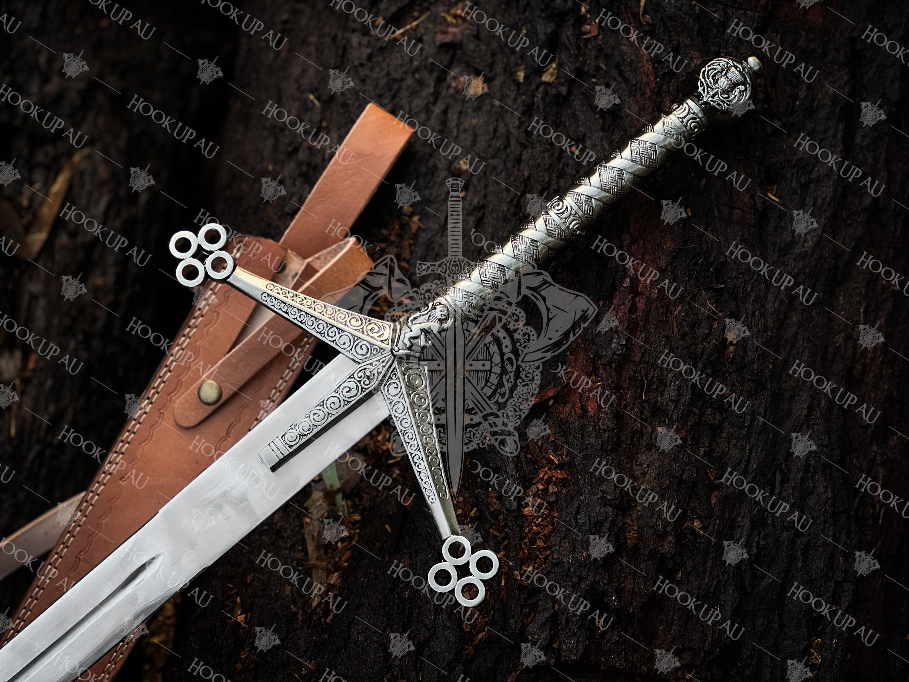 Handmade Scottish Claymore Sword J2 Steel Highland Claymore Black ...