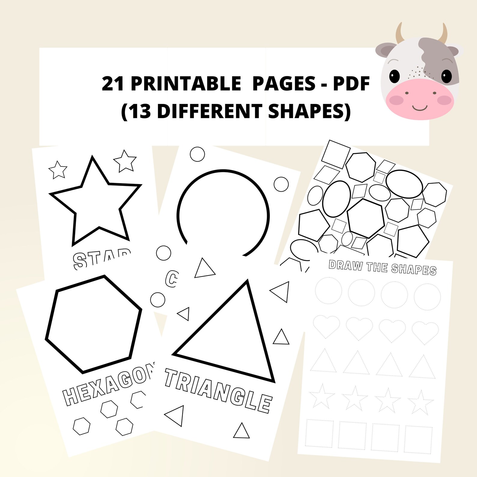 Printable Shapes Coloring Pages for Kids, Shapes Printable, Coloring ...