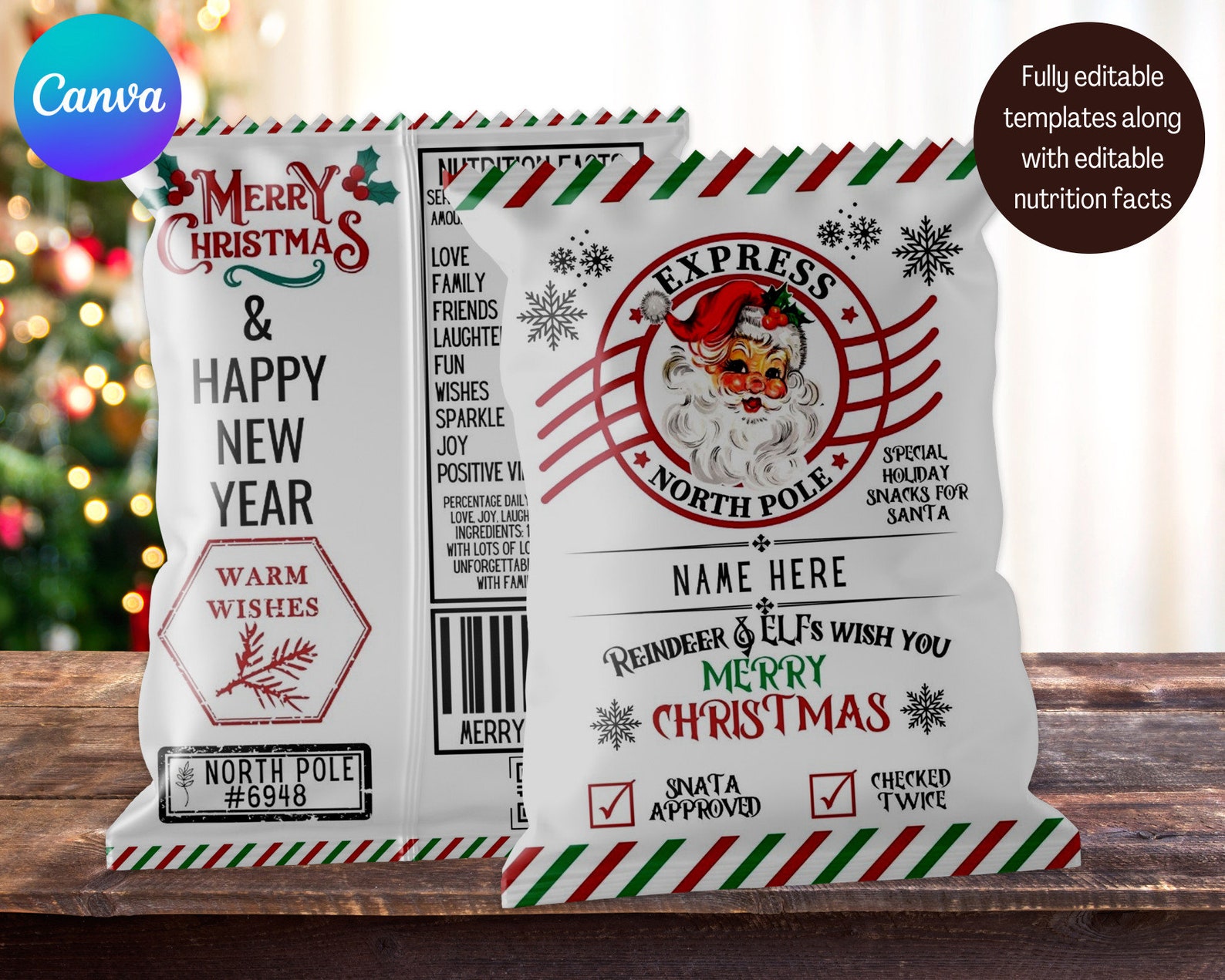 EDITABLE Chip Bag Wrapper Template, 1 Oz Chip Bag Party Favors ...