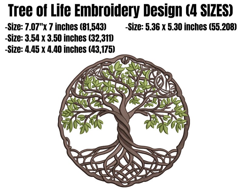 Tree of Life Machine Embroidery Design - Tree of Life Embroidery Files ...