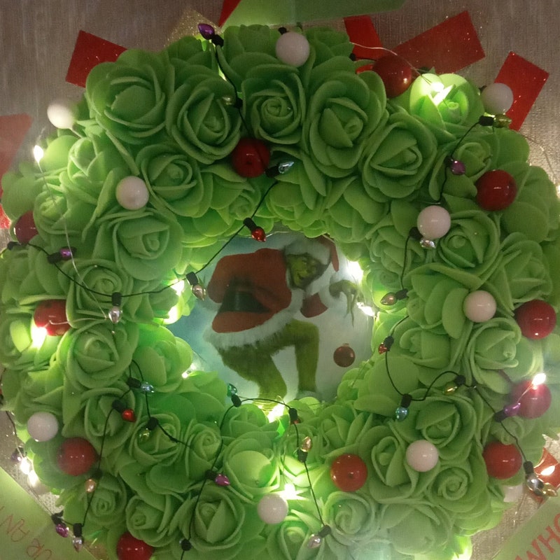 Grinch Christmas Wreath - Etsy