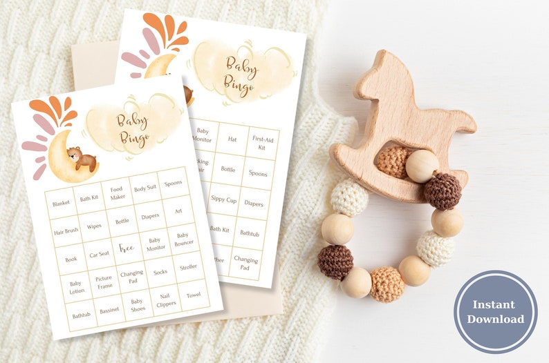 Baby Shower Bingo Game Baby Bingo Cards Bingo Baby Shower - Etsy