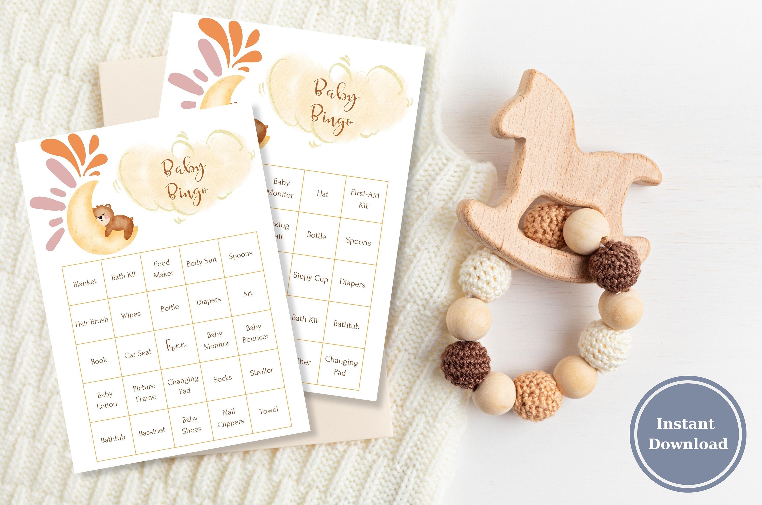 Baby Shower Bingo Game Baby Bingo Cards Bingo Baby Shower - Etsy