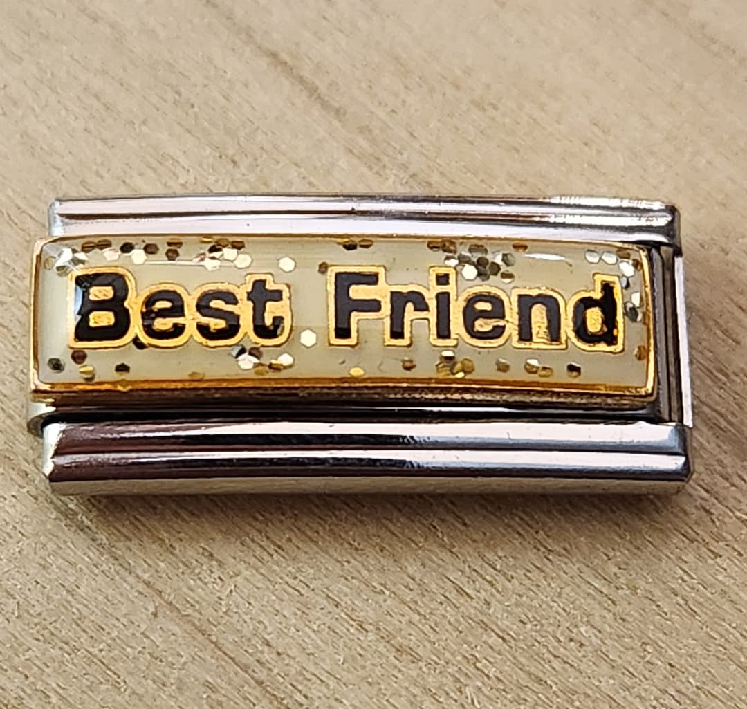Superlink Double BFF Best Friend Silver Italian Charm 9mm Bracelet Link ...