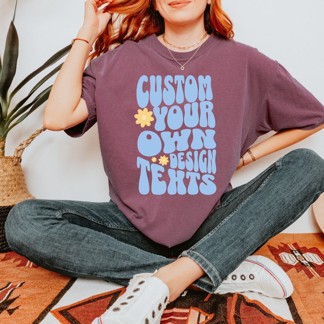 Comfort Colors® Custom Text T-shirts, Personalized Bubble T-shirt, Add ...