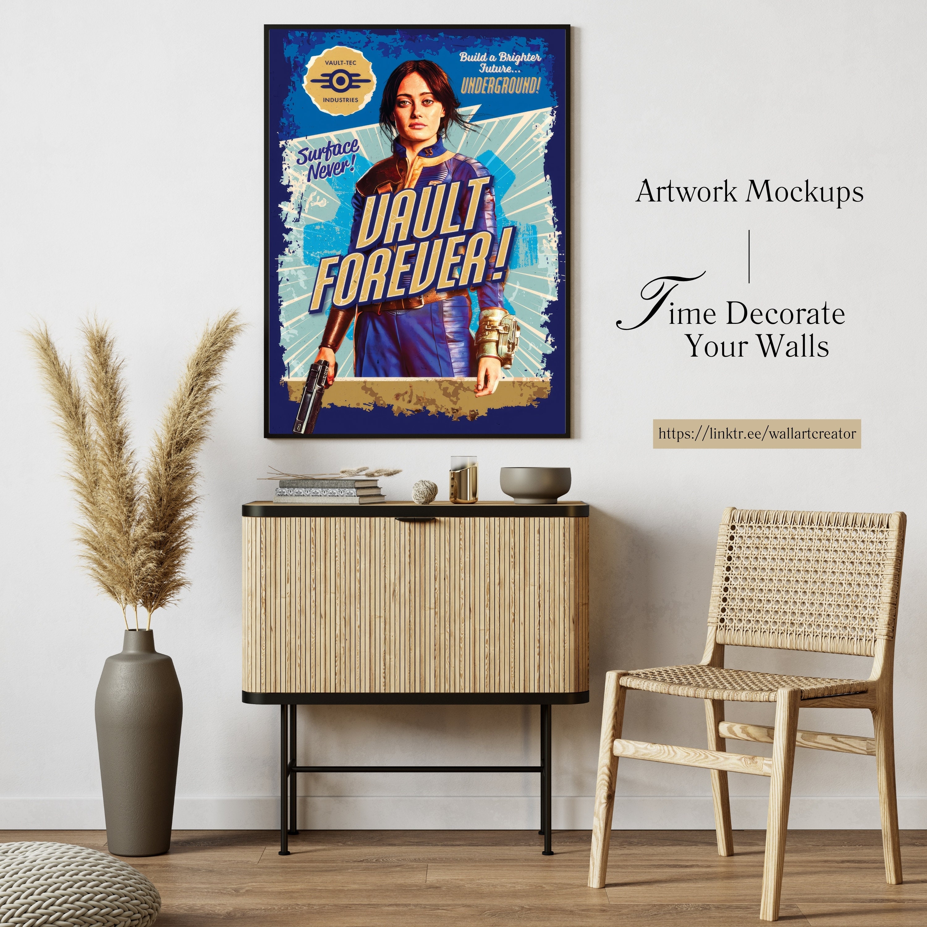 Fallout Game Poster Vault Tec Forever Home Decor Retro Ad Wall Art Gift ...