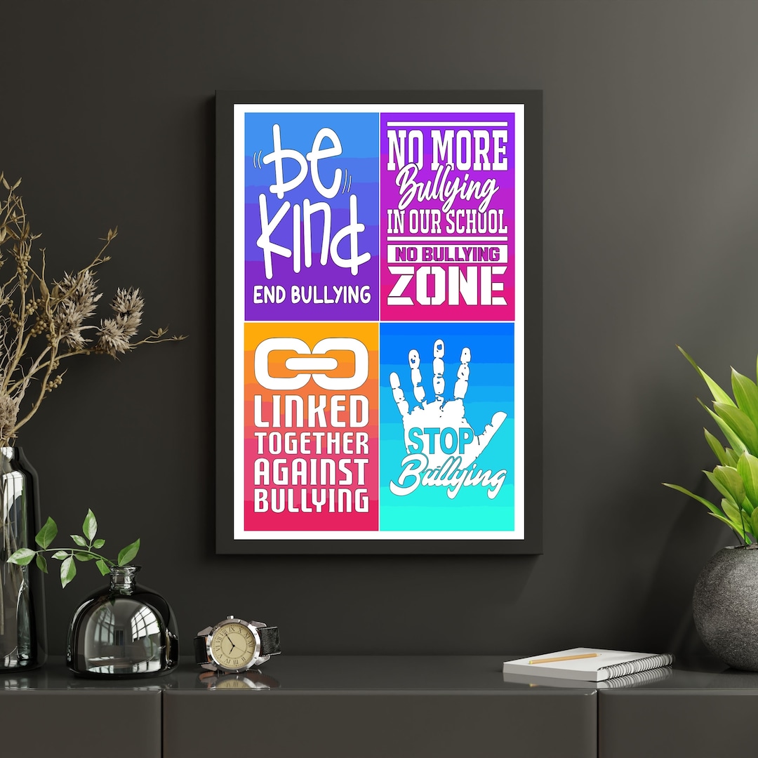 No Bullying Poster Computer Lab School Sign Classroom IT Computers ...