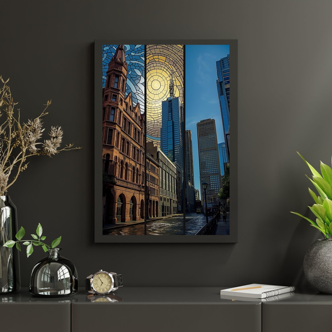 Modern Panel Art City Poster High Quality Canvas Art Print Home ...