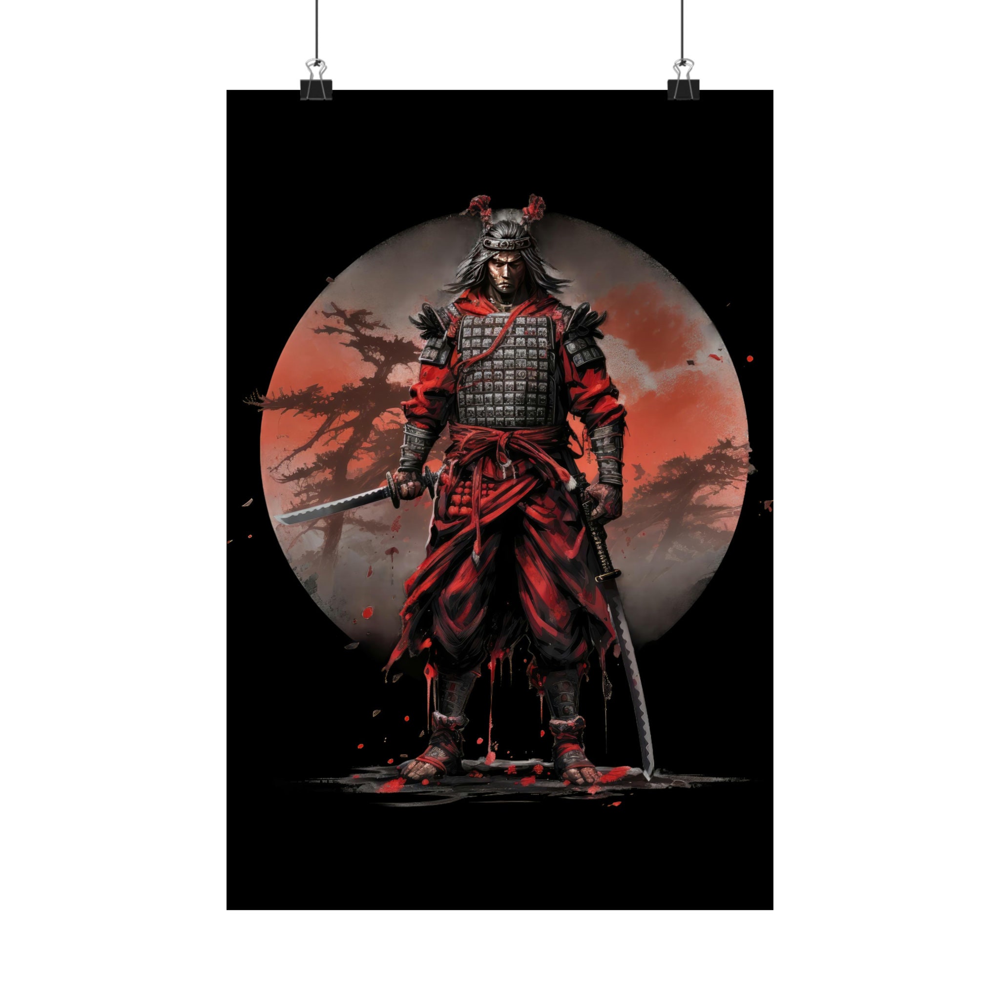 Authentic Vintage Samurai Poster Japanese Warrior Art Print for Home ...