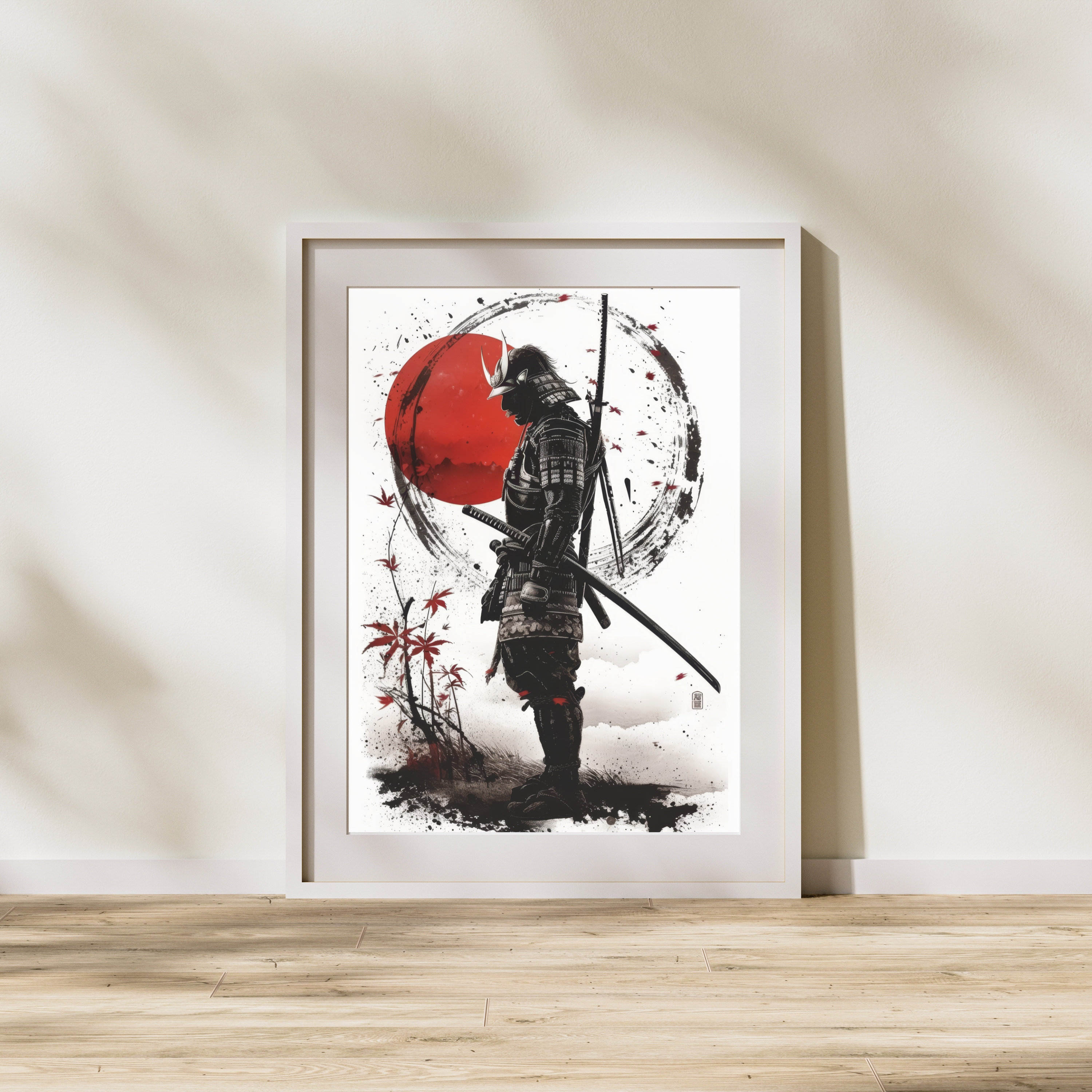 Samurai Warrior Poster Japanese Art Japanese Decor Samurai With Katana ...
