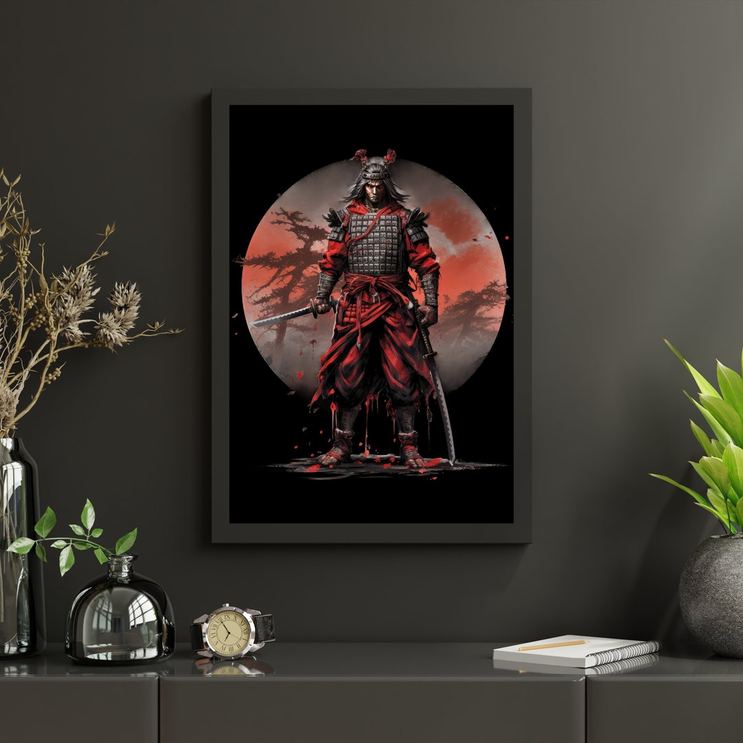 Authentic Vintage Samurai Poster Japanese Warrior Art Print for Home ...