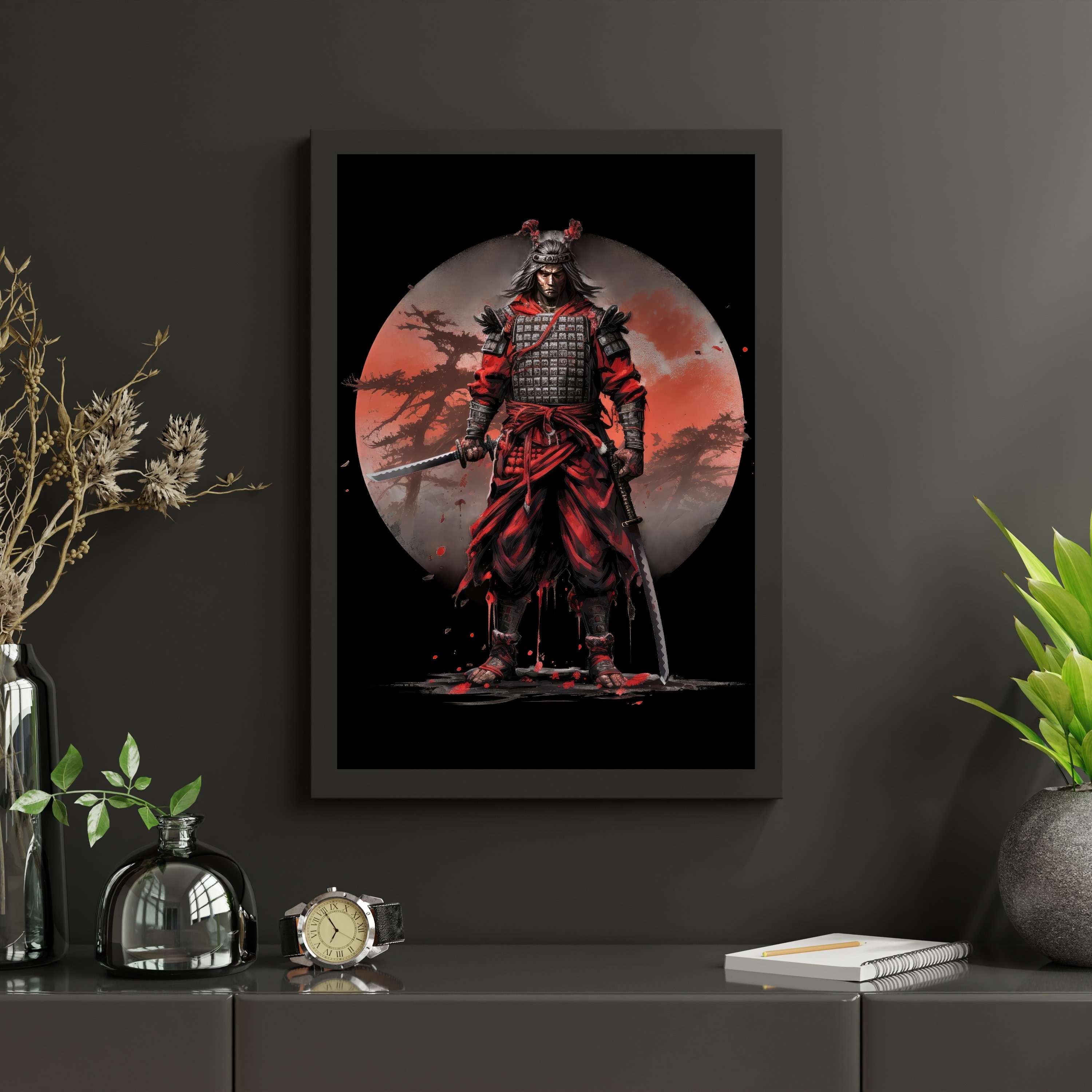 Authentic Vintage Samurai Poster Japanese Warrior Art Print for Home ...