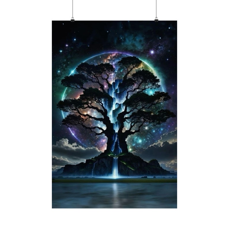 Glowing Tree of Life Poster High Quality Canvas Art Print Home ...
