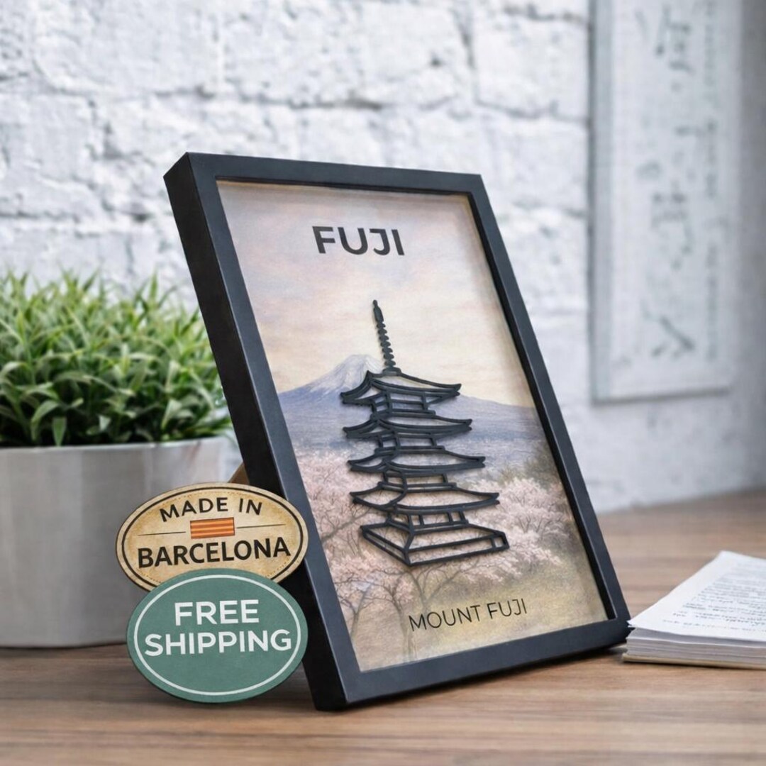 Custom 3D City Frames – Fuji (mount Fuji) - World Travel Landmarks ...