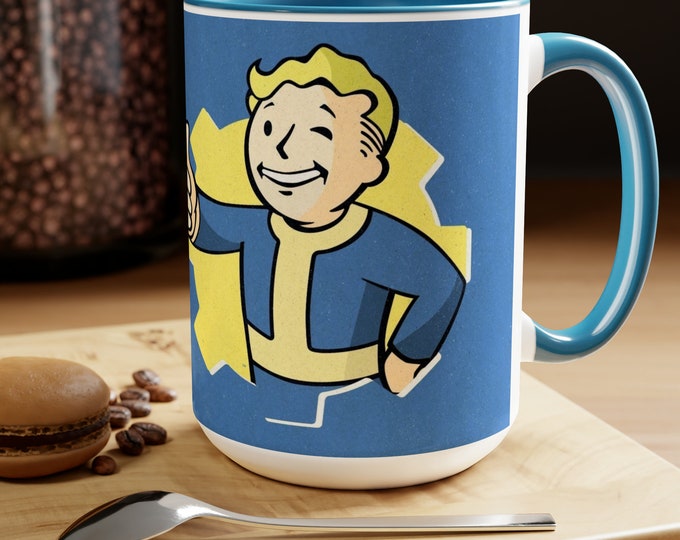 Fallout, Vault Boy, Two-tone Coffee Mugs, 15oz, Fallout Vault Boy ...