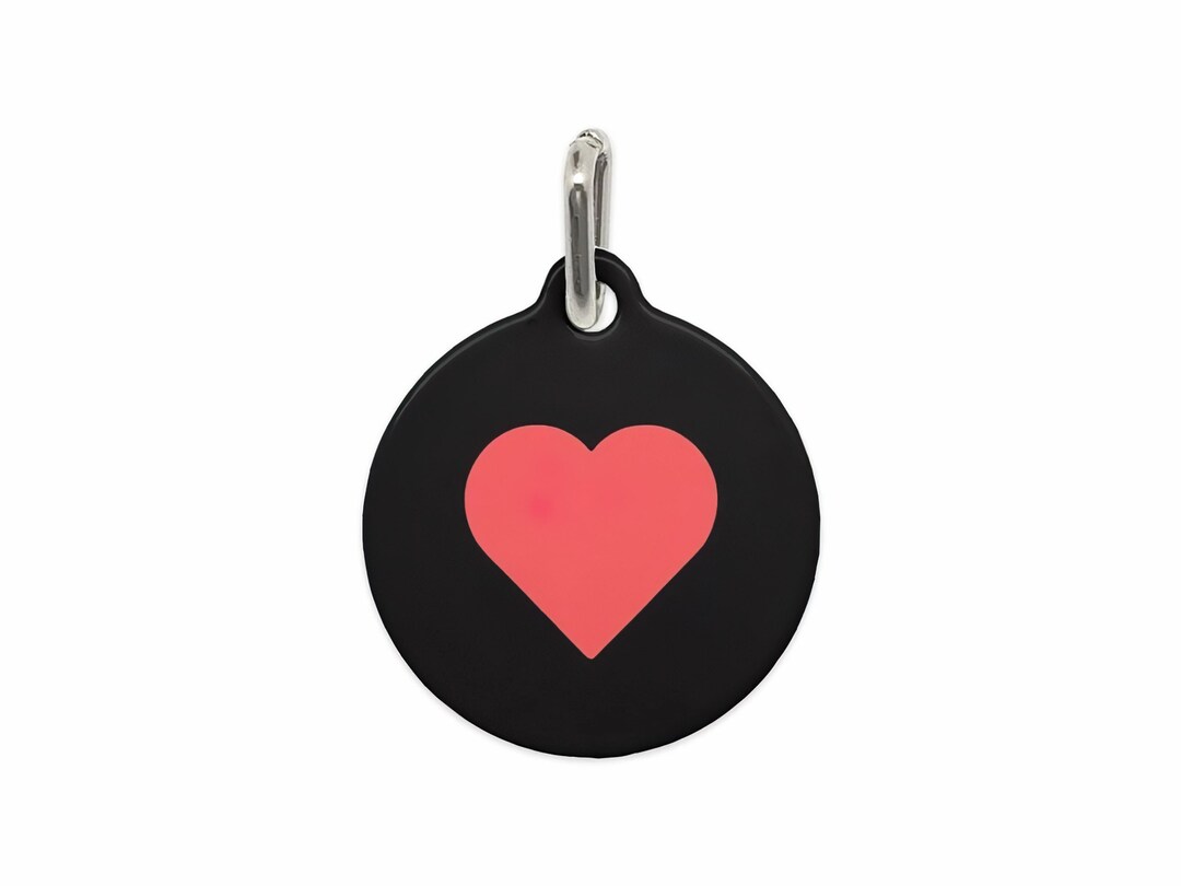 Red Heart Dog Tag, Cute Custom Dog Tag for Dogs, Personalized Pet ID ...