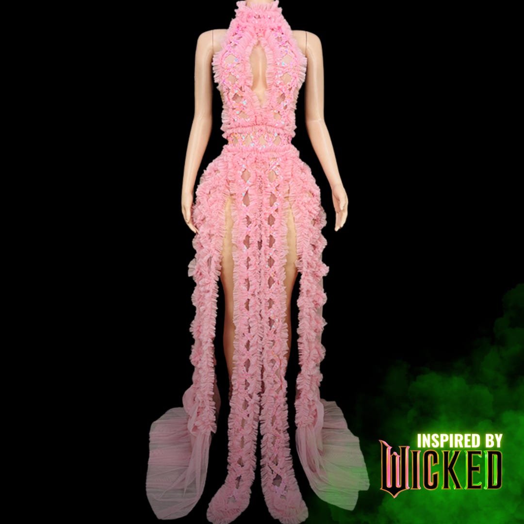 Maxi Dress: Floral Temptation / Wicked Movie / Wicked Glinda Costume ...