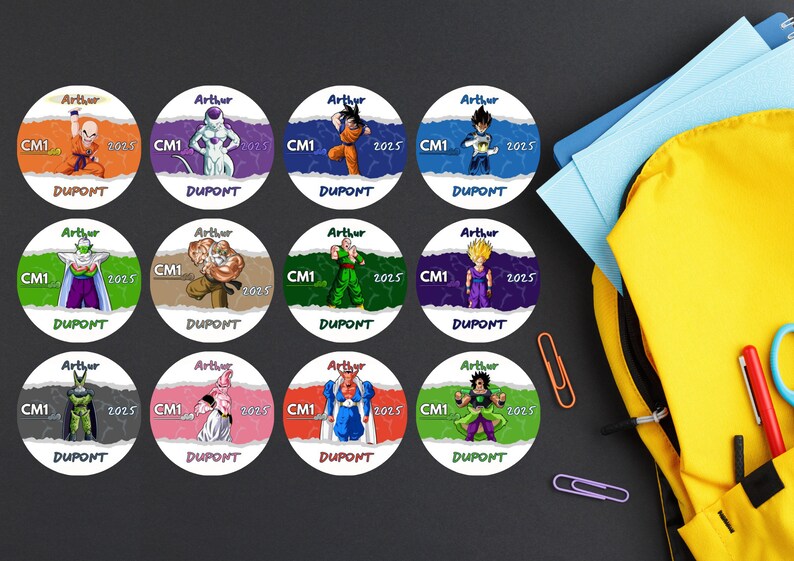 Dragon Ball School Labels, Back to School, School, Personalized ...