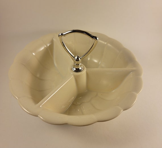 California Pottery #370 Ceramic Divided Bowl, Mid Cen… - Gem