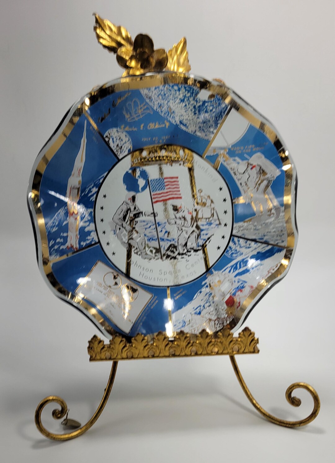 Apollo 11/lunar Landing/ Collectible/souvenir Glass Plate/apollo 1969 ...