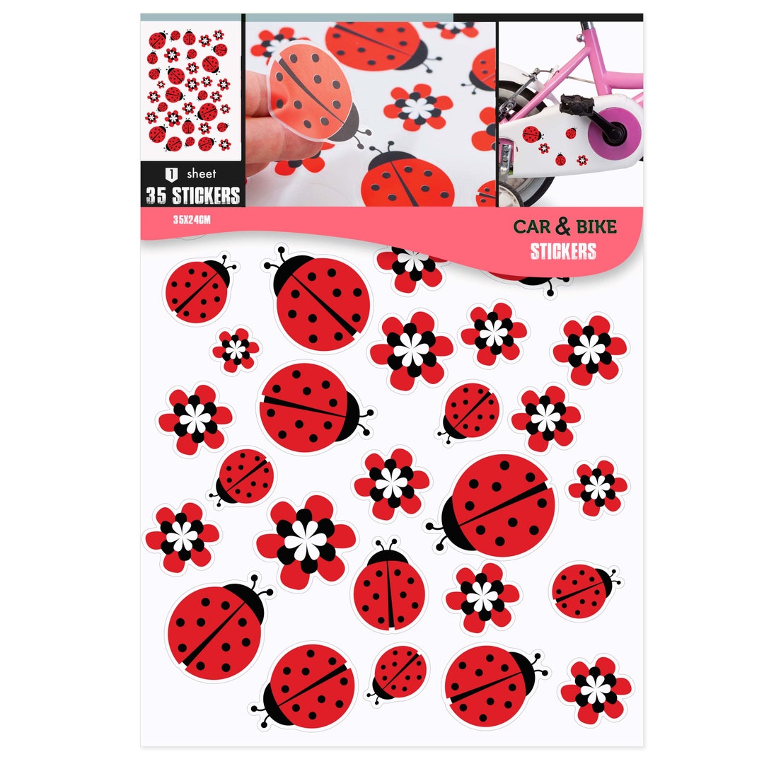 Ladybug Stickers for Car & Bicycle - Self-adhesive Ladybugs for Vehicle ...