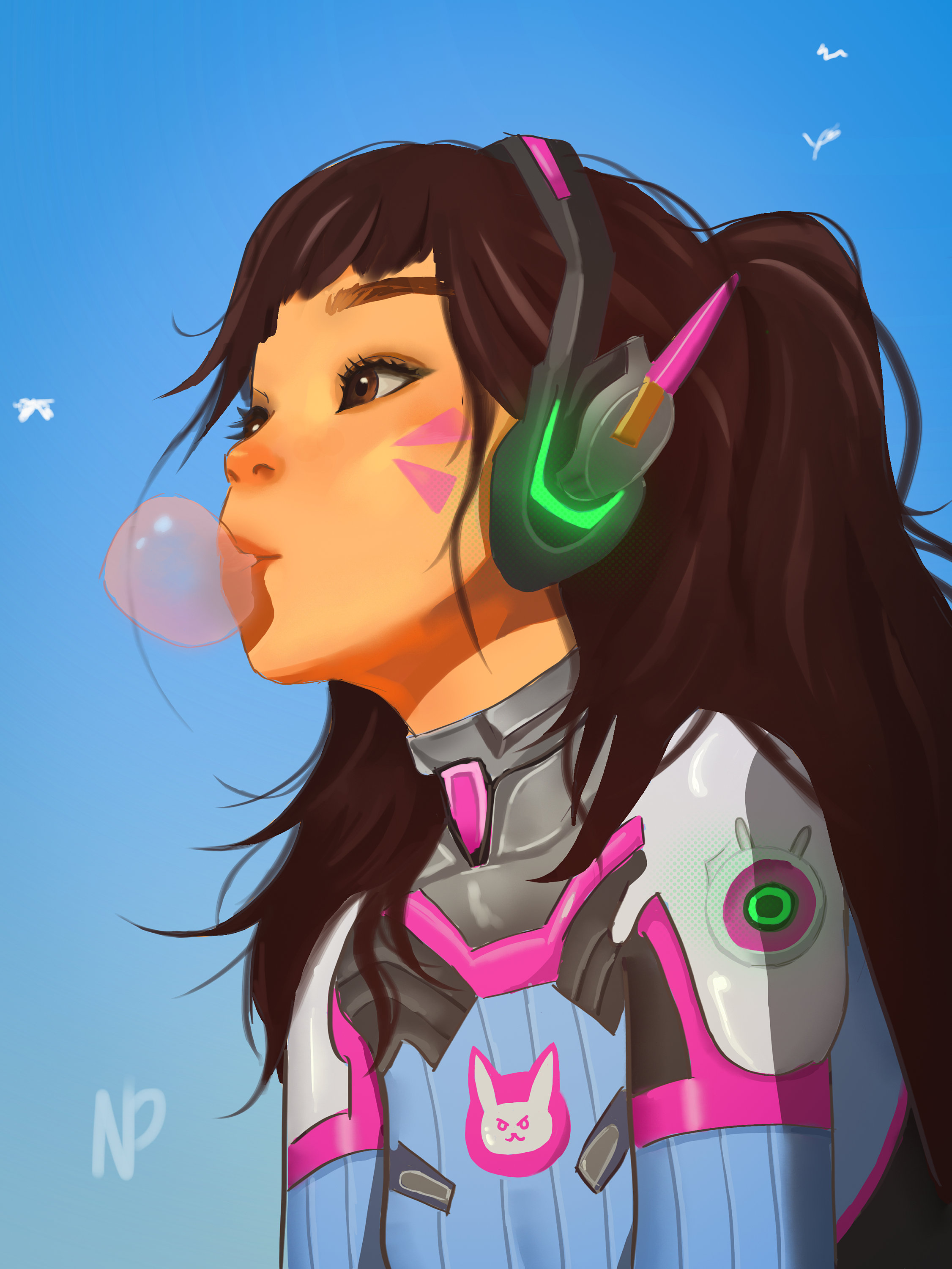 D.va Overwatch Fanart, DVA OW2 Invasion Wallart, Anime Illustration ...