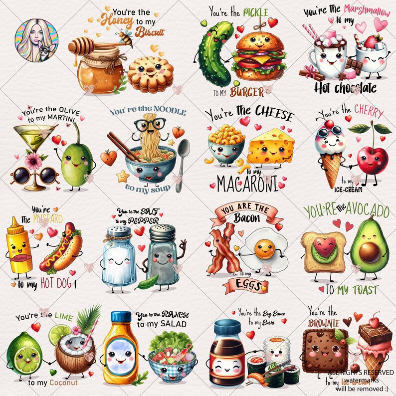 Food Pun Funny Valentine PNG Sublimation Bundle, Food Pun Png, Funny ...