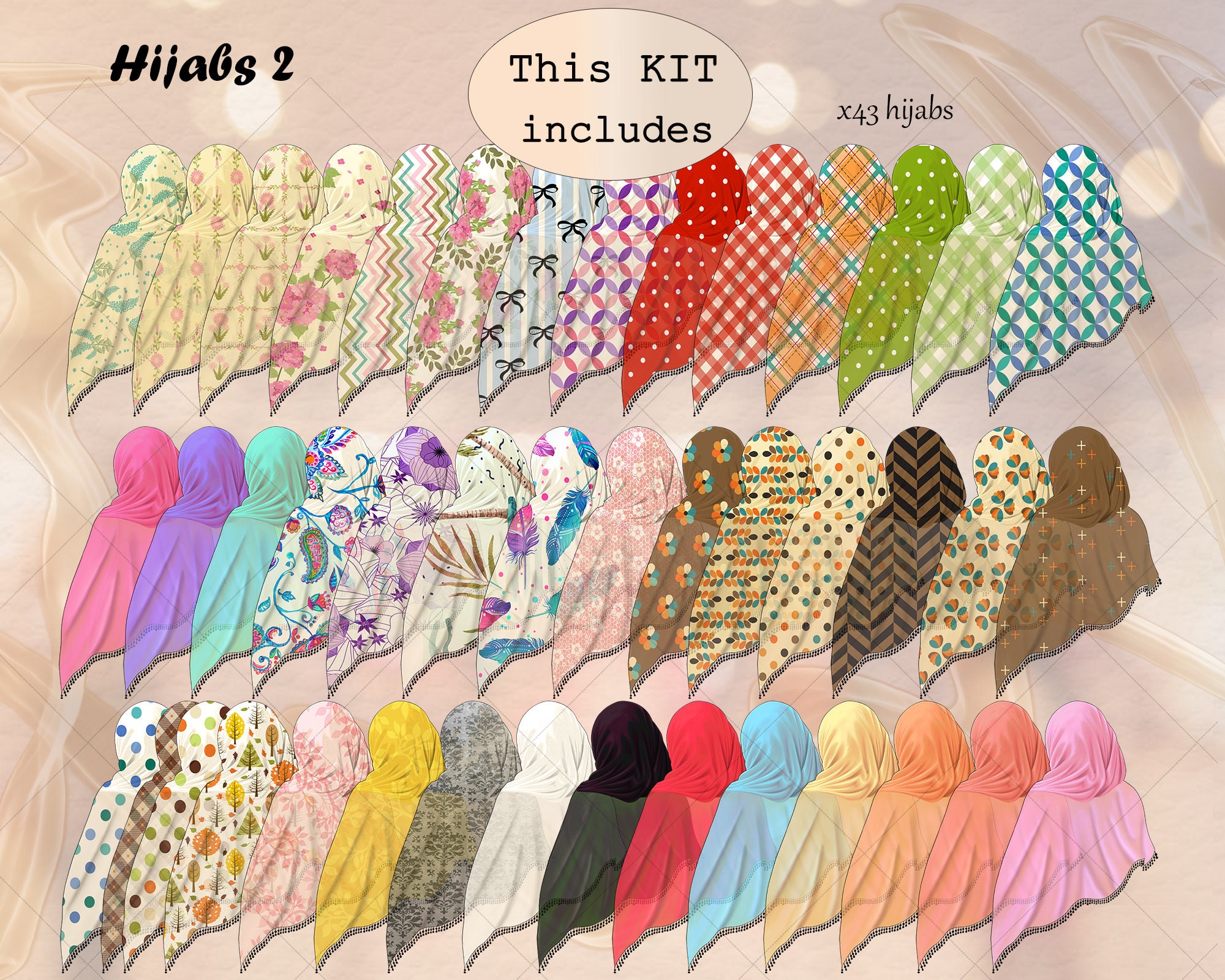 Muslim Hijabs Woman Clipart PNG, Hijab Illustration, Sublimation Women ...